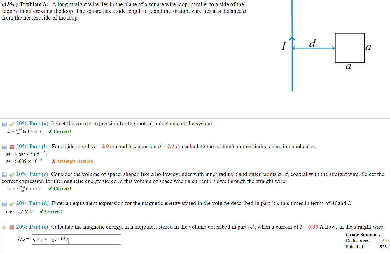 Solved (13\%) Problem 3: A long straight wire lies in the | Chegg.com
