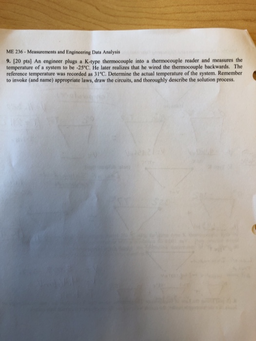 Solved ME 236 Measurements And Engineering Data Analysis 9 Chegg