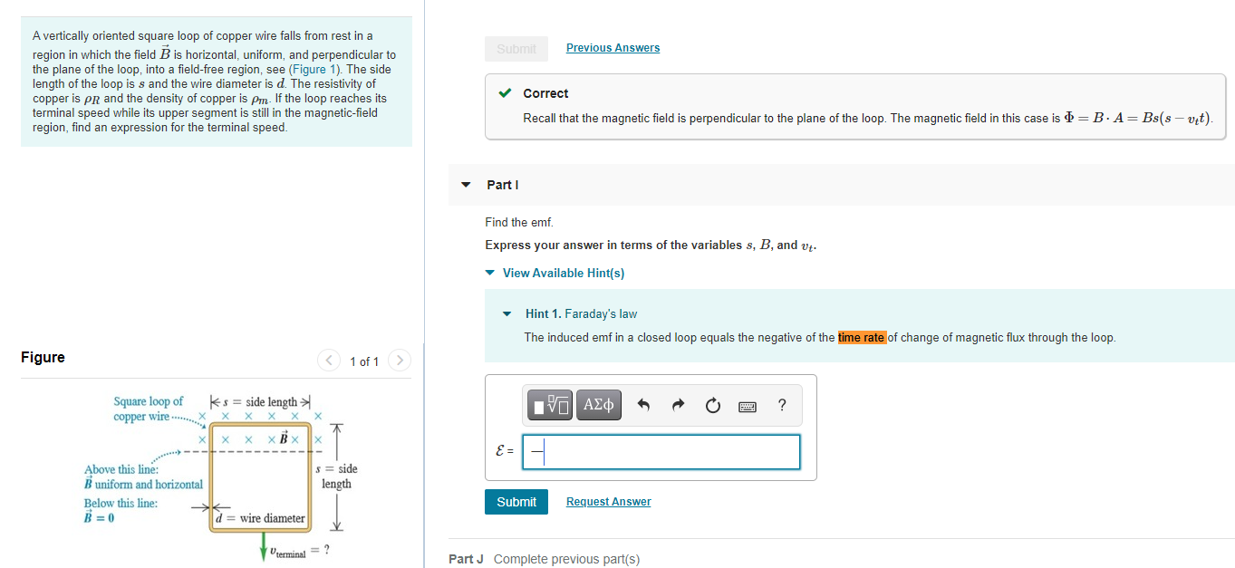 Solved Subm Previous Answers A vertically oriented square | Chegg.com