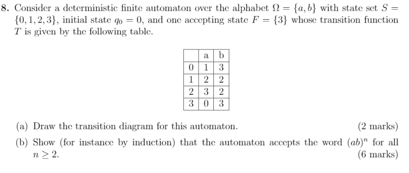 Solved Consider A Deterministic Finite Automaton Over The
