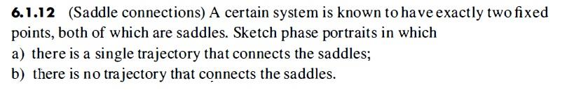 Solved 6.1.12 (Saddle connections) A certain system is known | Chegg.com