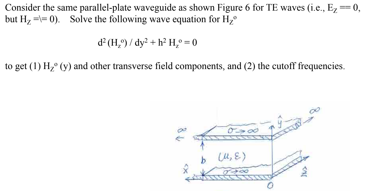 Solved Consider the same parallel-plate waveguide as shown | Chegg.com