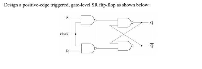 Design a positive-edge triggered, gate-level SR | Chegg.com