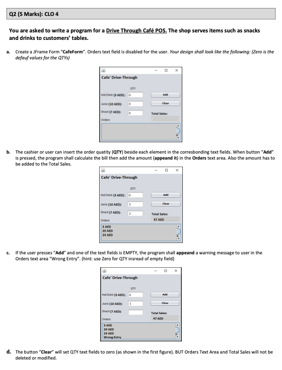 Solved Q2 (5 Marks): CLO 4 You are asked to write a program | Chegg.com