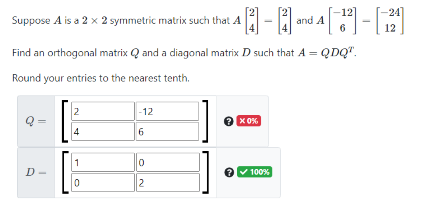 Solved Suppose A is a 2×2 symmetric matrix such that | Chegg.com