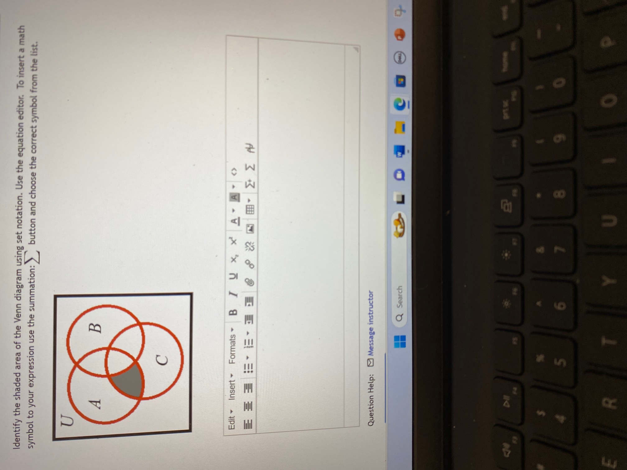 Solved Identify the shaded area of the Venn diagram using | Chegg.com