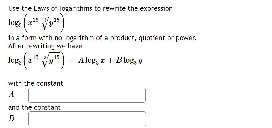 Solved Use the Laws of logarithms to rewrite the expression | Chegg.com