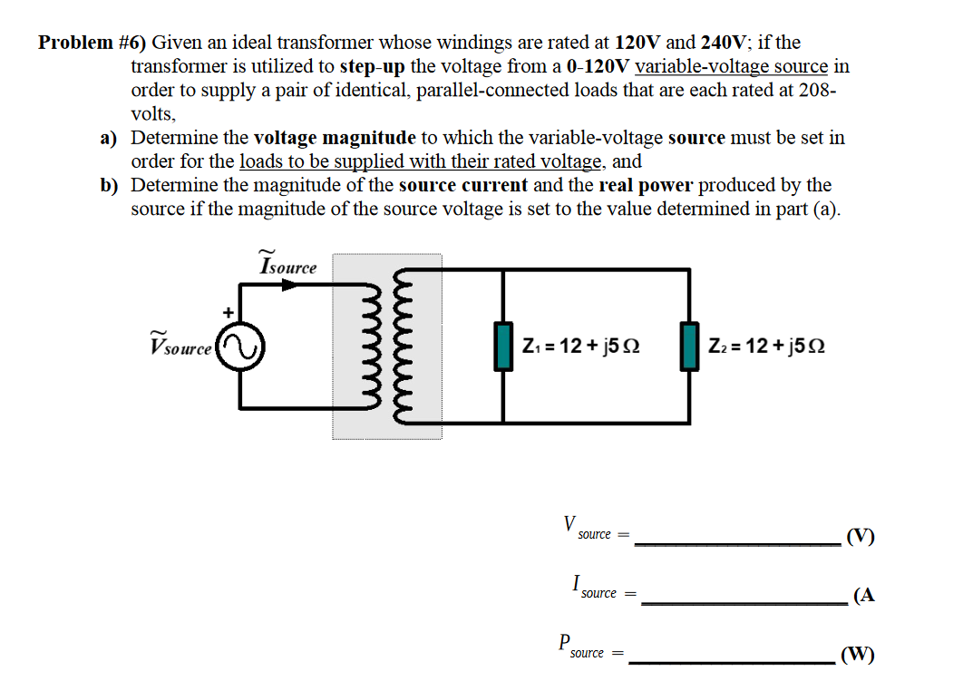 Solved Problem \#6) Given an ideal transformer whose | Chegg.com