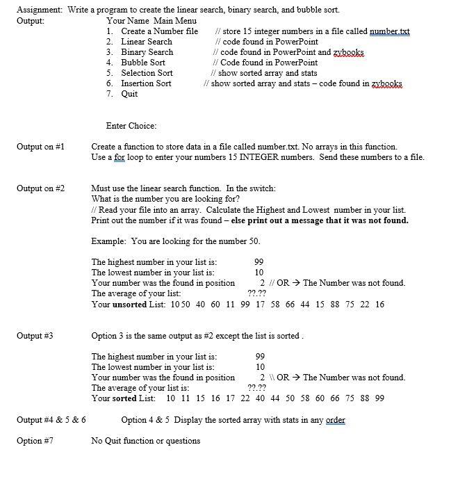 Solved C++ ... complete the program according to the | Chegg.com