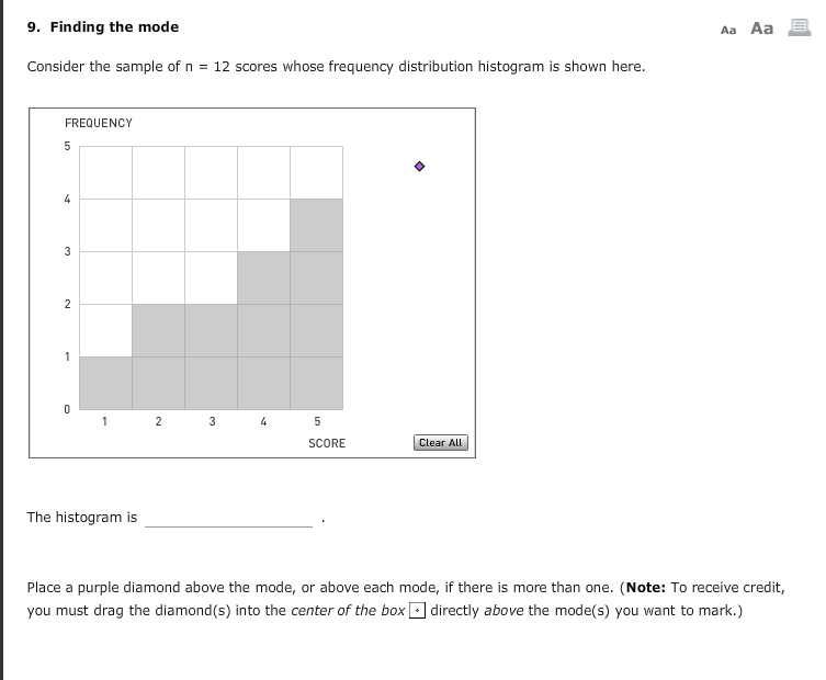 Solved 9. Finding the mode Aa Aa Consider the sample of n 12 | Chegg.com
