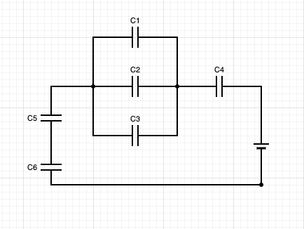 Solved In the image there is a circuit built with capacitors | Chegg.com