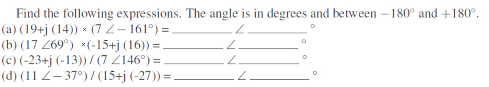Solved Find the following expressions. The angle is in | Chegg.com