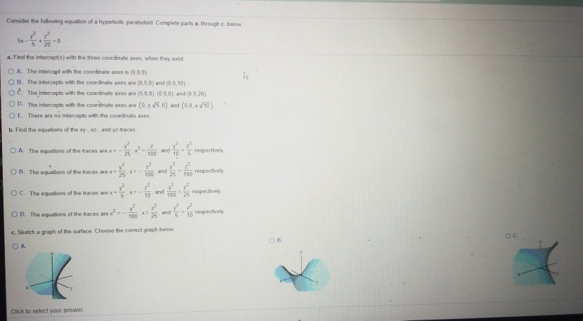 Solved Consider the following equation of a hyperbolic | Chegg.com