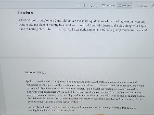 Solved how many moles, not grams of a-tetralol are used in | Chegg.com