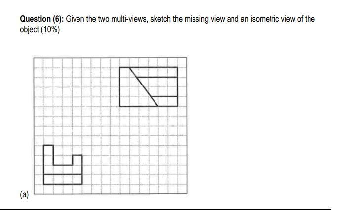 Solved Question (6): Given the two multi-views, sketch the | Chegg.com
