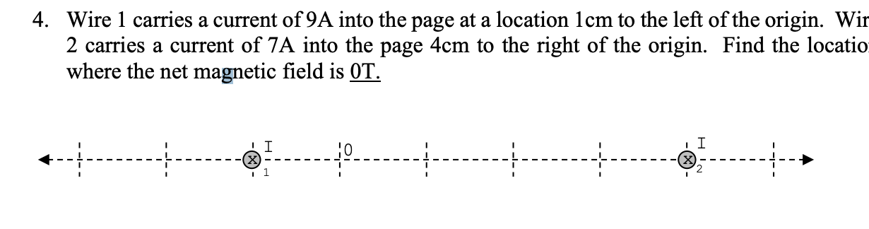 Solved 4. Wire 1 carries a current of 9A into the page at a | Chegg.com