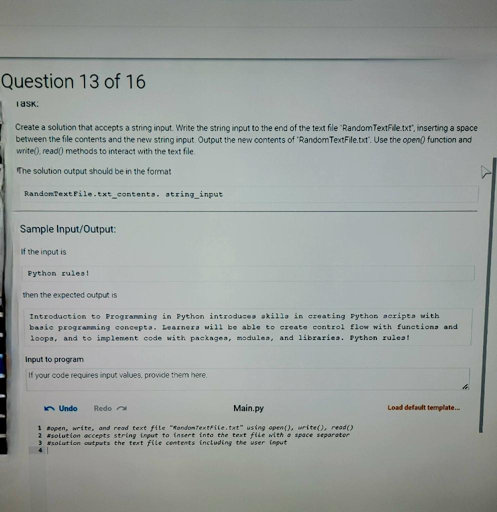 Solved Create A Solution That Accepts A String Input Write