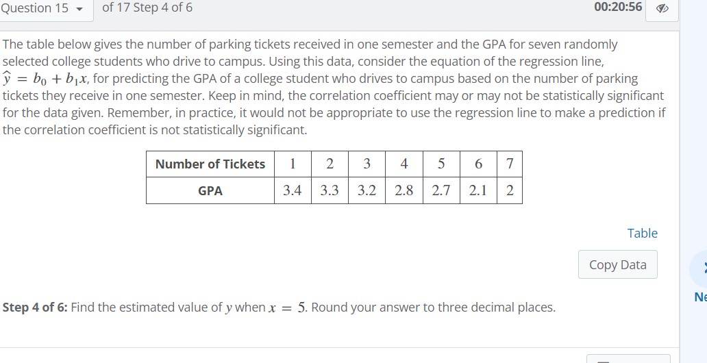 The Table Below Gives The Number Of Parking Tickets 
