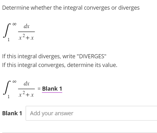 Solved Determine whether the integral converges or diverges | Chegg.com