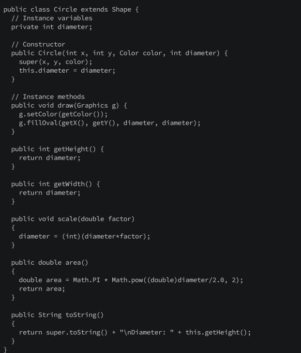 Solved Adding Functionality to Shape and Its Subclasses Now, | Chegg.com