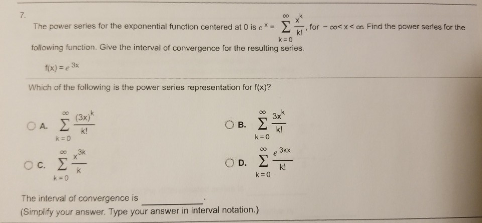 Solved 00 Find the power series for the The power series for | Chegg.com
