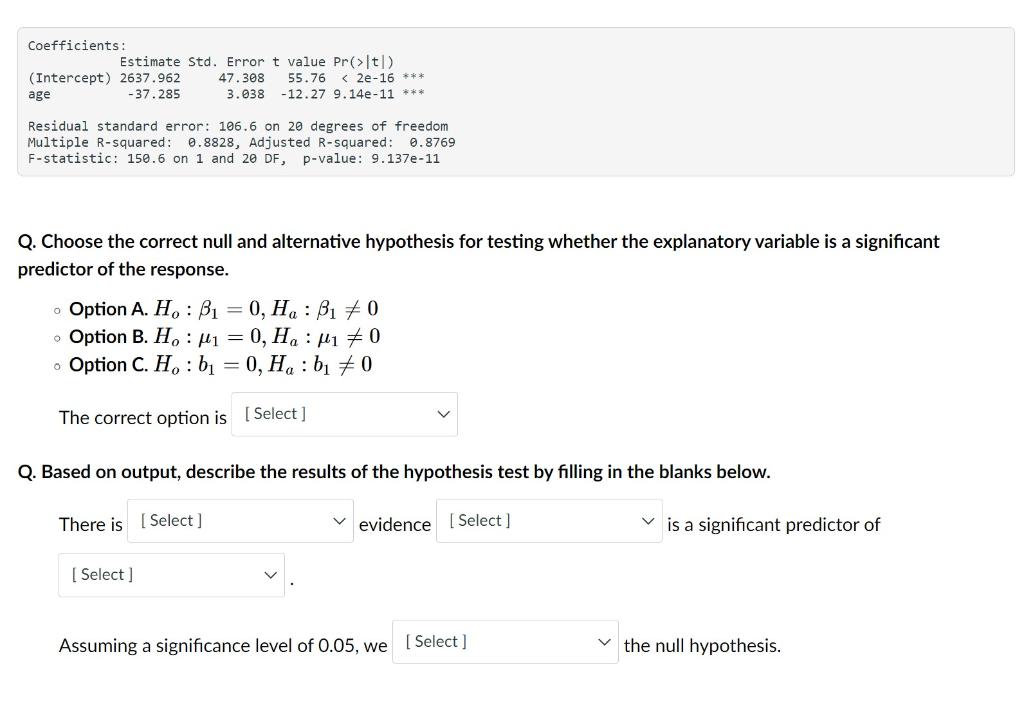 Solved Coefficients: Estimate Std. Error t value Pret) | Chegg.com