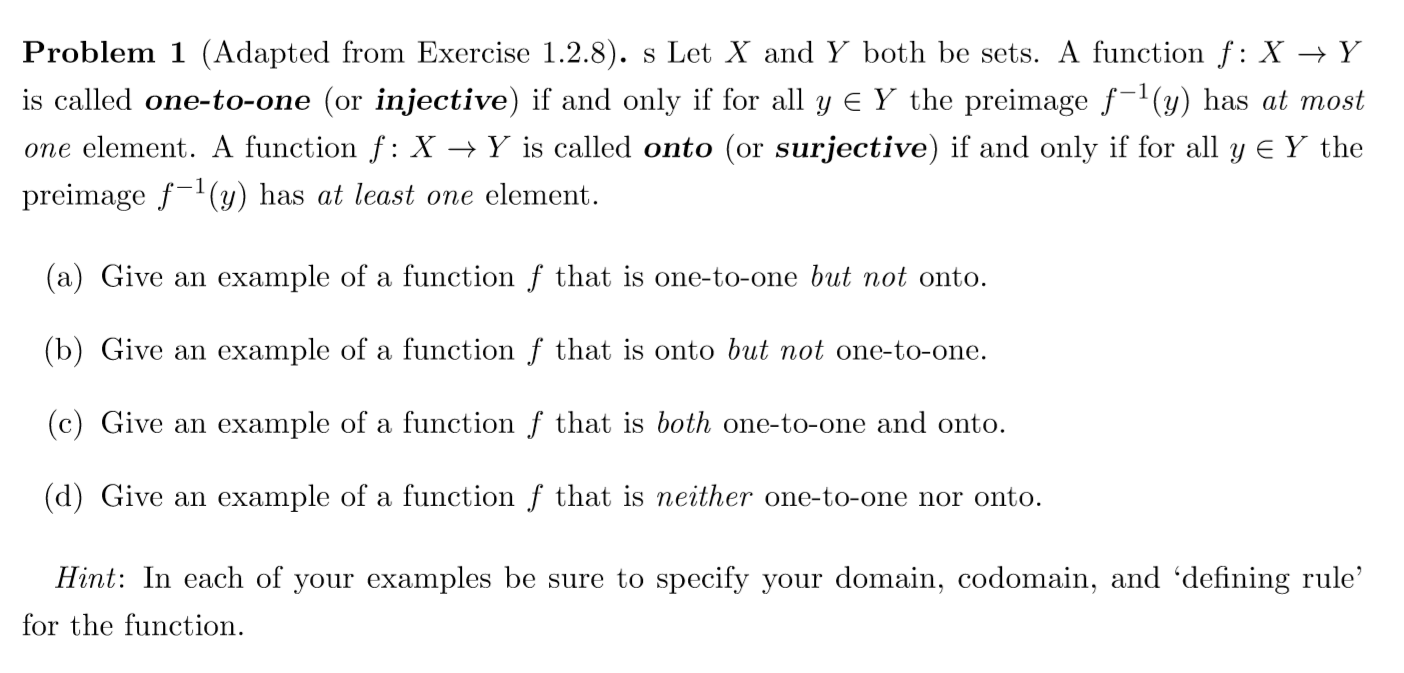 Solved Problem 1 (Adapted from Exercise 1.2.8). s Let X and | Chegg.com