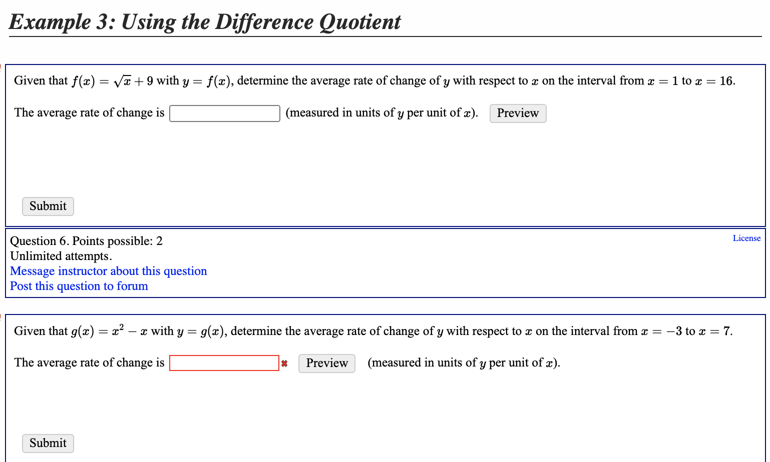 Solved Example 3: Using the Difference Quotient Given that | Chegg.com