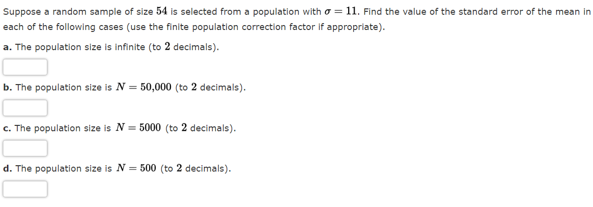 Solved Suppose a random sample of size 54 is selected from a | Chegg.com