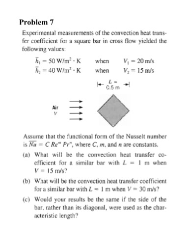 Solved Problem 7 Experimental measurements of the convection | Chegg.com