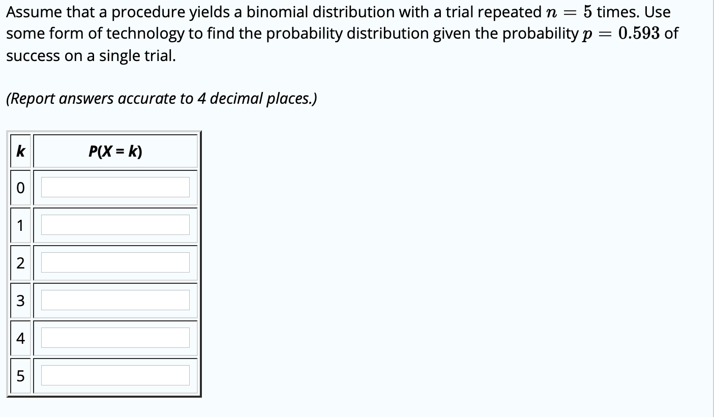 Solved Assume that a procedure yields a binomial | Chegg.com