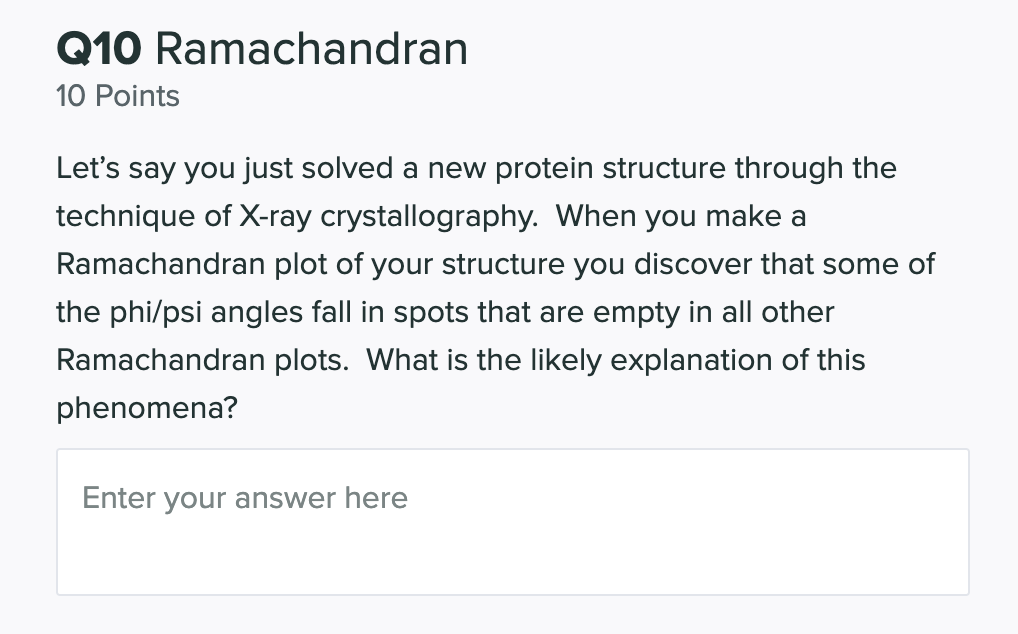 Solved Q10 Ramachandran 10 Points Let's say you just solved | Chegg.com Solved Q10 Ramachandran 10 Points Let's say you just solved | Chegg.com