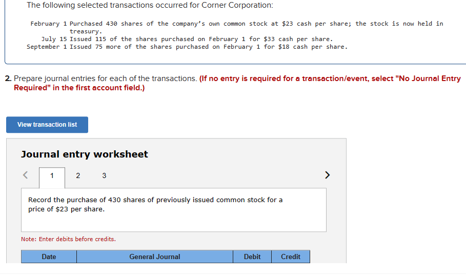 Solved The following selected transactions occurred for | Chegg.com