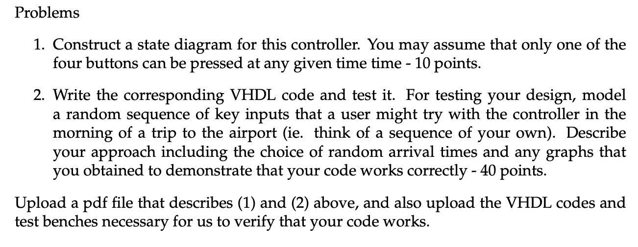 Solved Task-2: Car key controller FSM Design a controller | Chegg.com