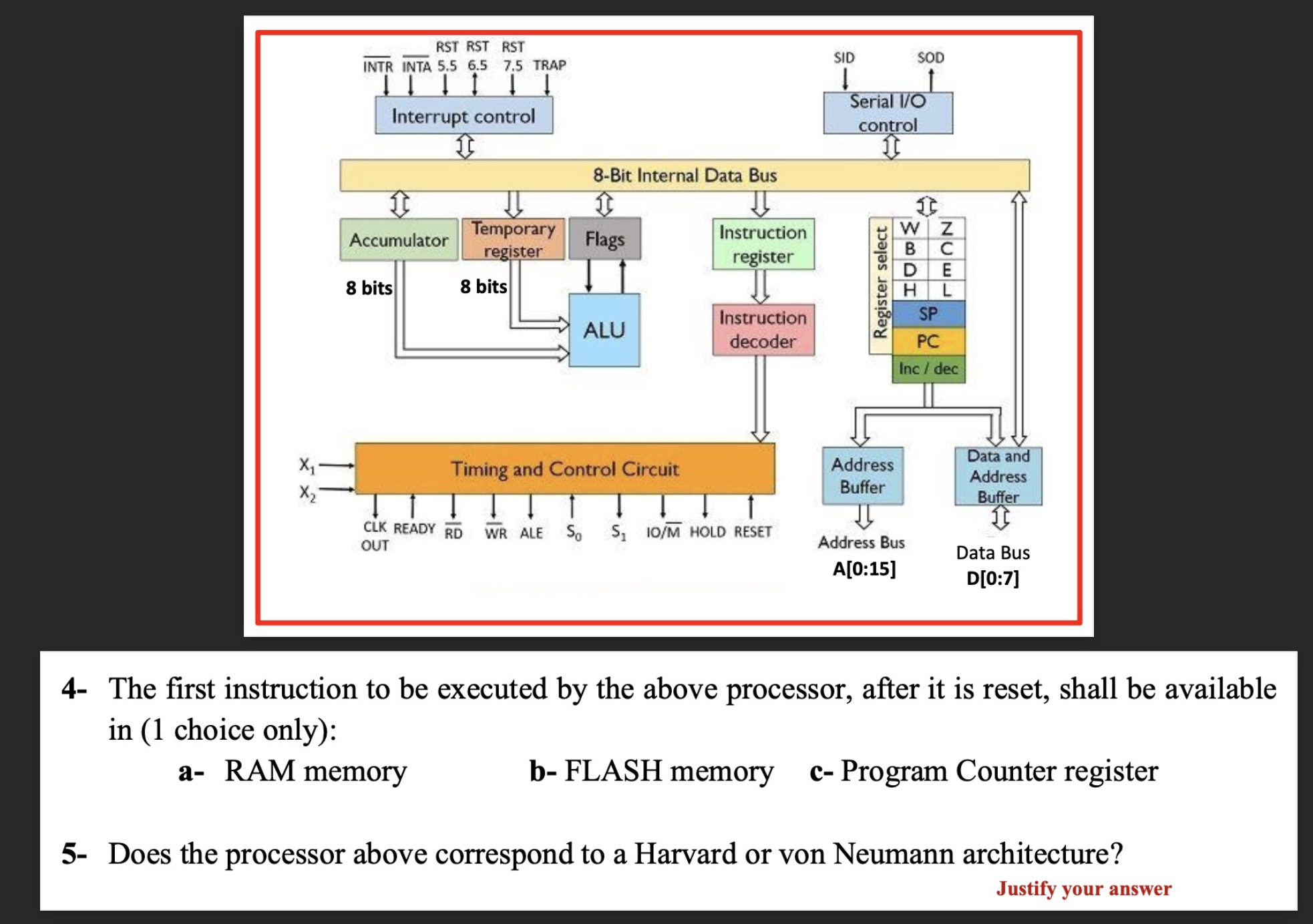 Solved 5- ﻿Does the processor above correspond to a Harvard | Chegg.com