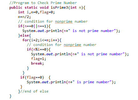 Solved //Program to Check Prime Number public static void | Chegg.com