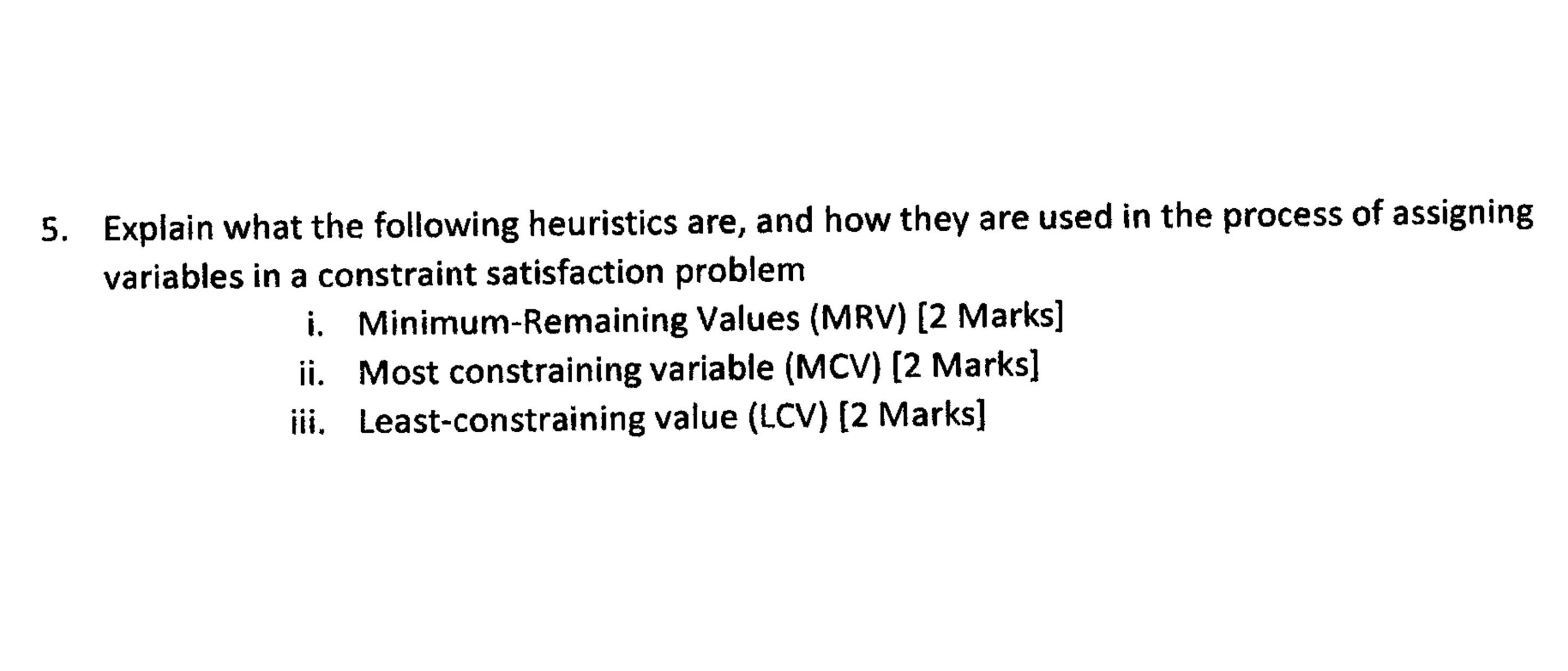 Solved Explain what the following heuristics are, and how | Chegg.com