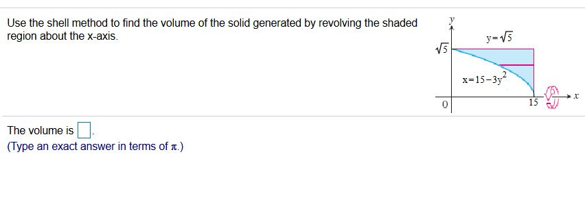 Solved Find the volume of the solid generated by revolving | Chegg.com