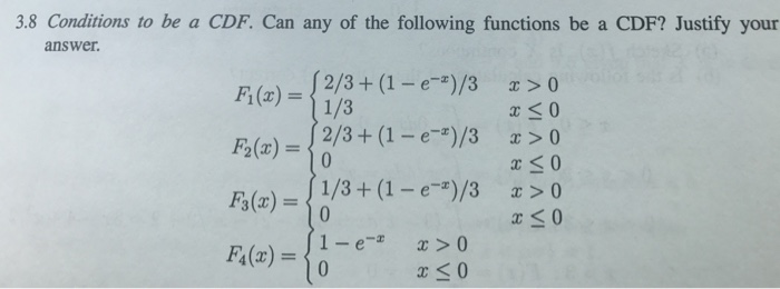Solved Conditions to be a CDF. Can any of the following | Chegg.com