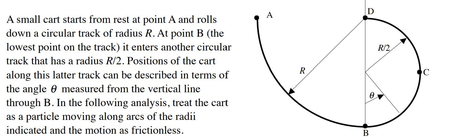 Solved a) Draw a force diagram for the cart at an arbitrary | Chegg.com
