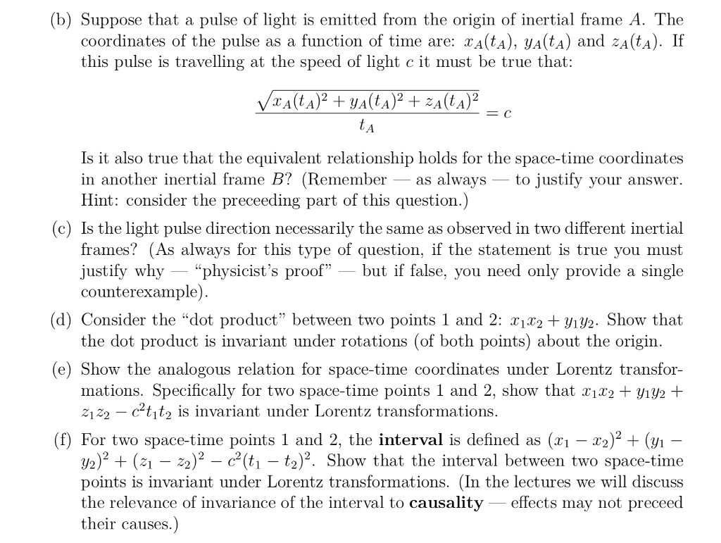 Solved (3) Consider the matrix form of Lorentz | Chegg.com
