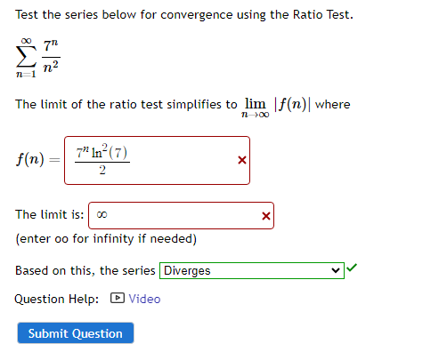 Solved Test the series below for convergence using the Ratio | Chegg.com