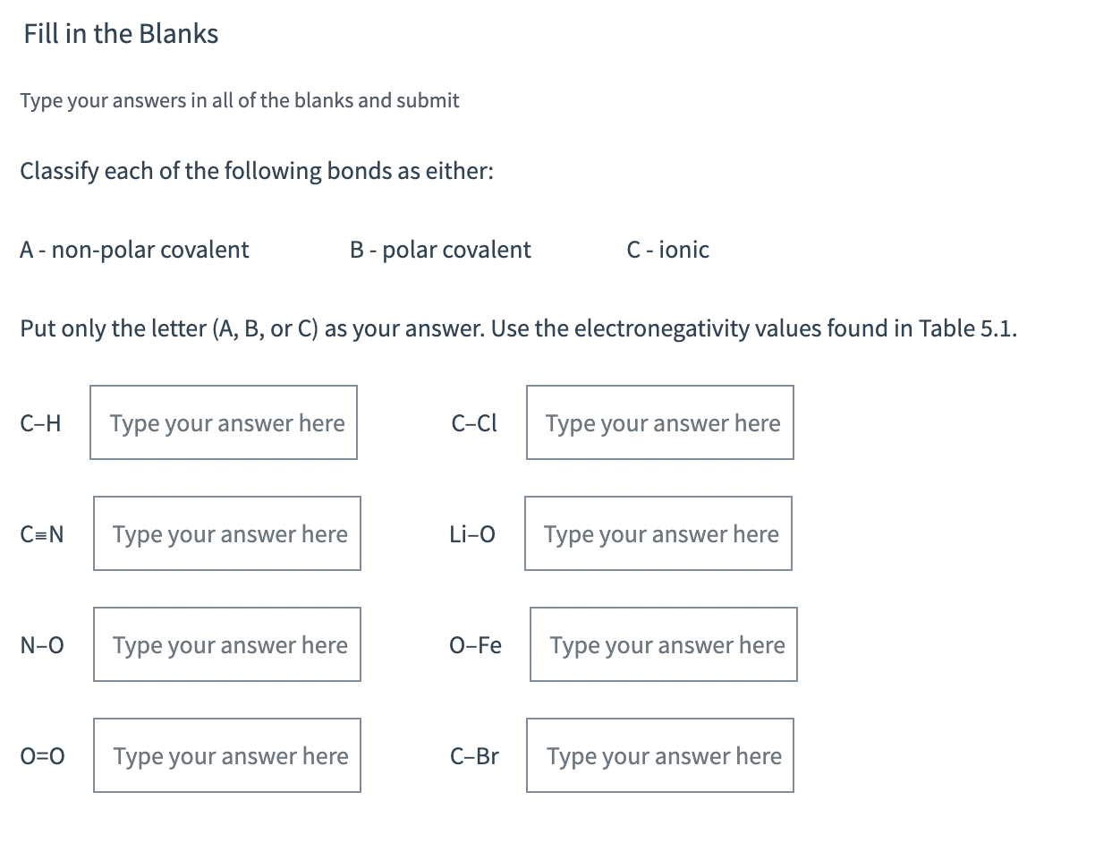 Solved Fill in the Blanks Type your answers in all of the | Chegg.com