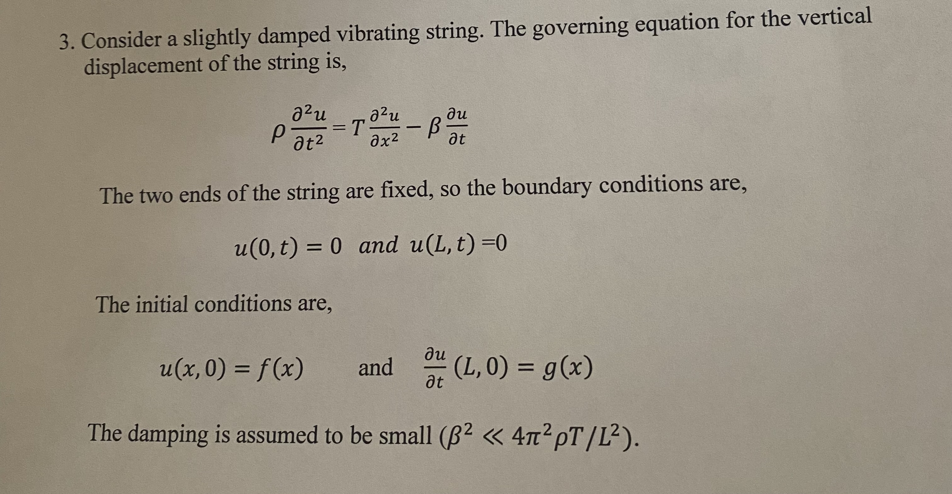 Solved Consider a slightly damped vibrating string. The | Chegg.com