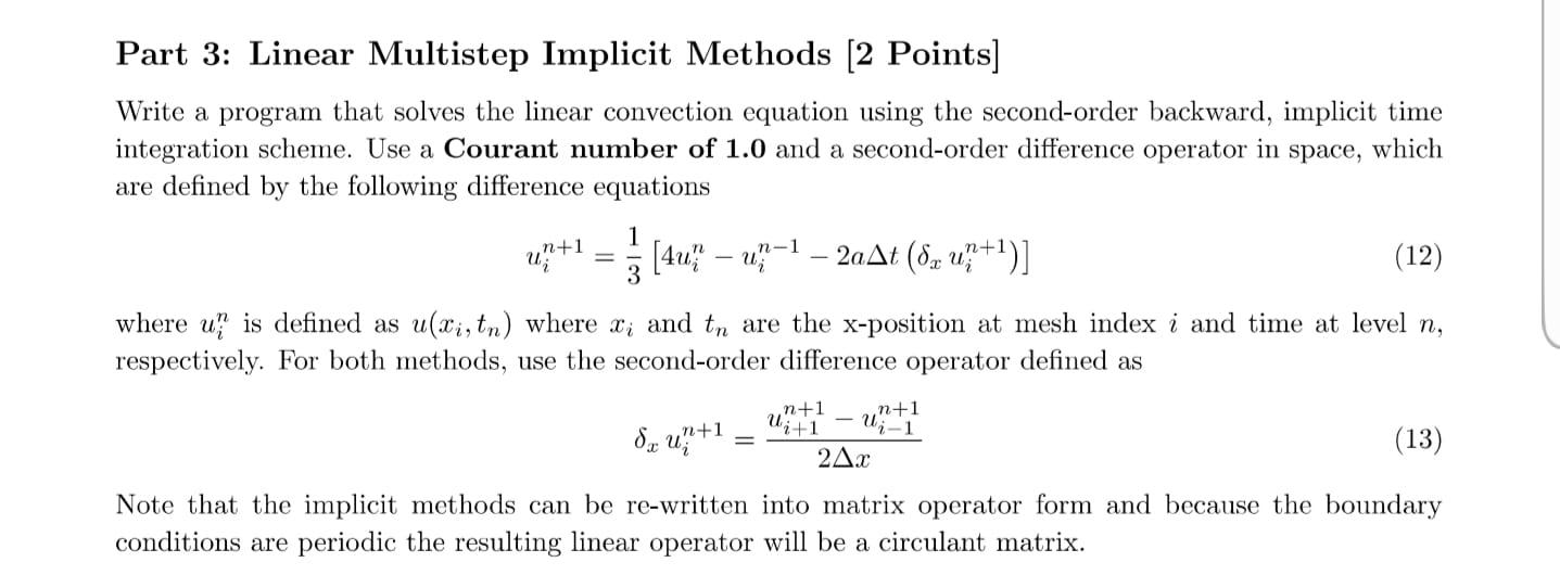 Part 3 Linear Multistep Implicit Methods [2 Points]