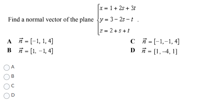 Solved Find a normal vector of the plane | Chegg.com