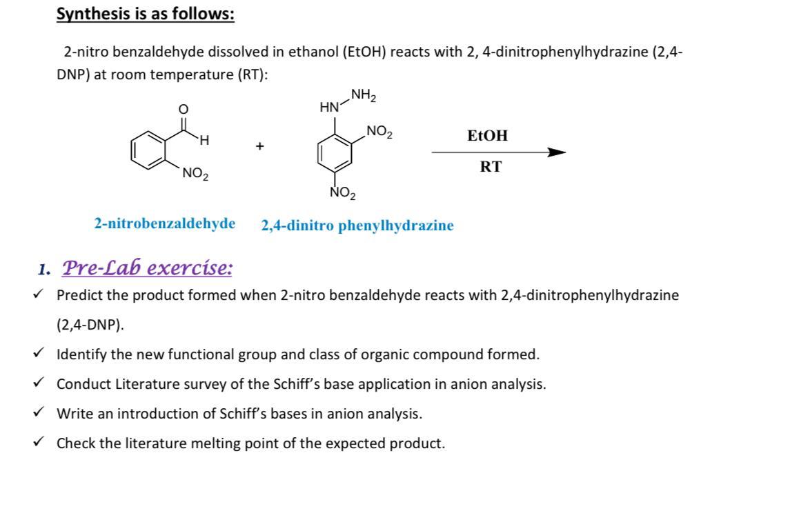 Solved Synthesis is as follows: 2-nitro benzaldehyde | Chegg.com