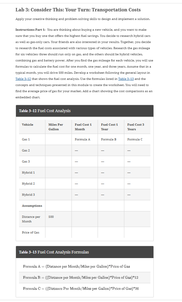 Solved Lab 3: Consider This: Your Turn: Transportation | Chegg.com