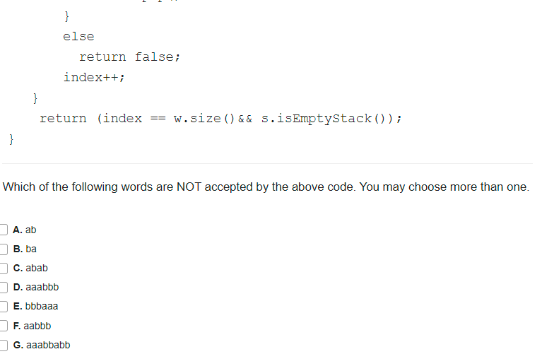 Solved Consider the following C++ code: bool isInLanguagel | Chegg.com