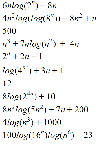 Solved Determine the descending order using big theta. Put | Chegg.com